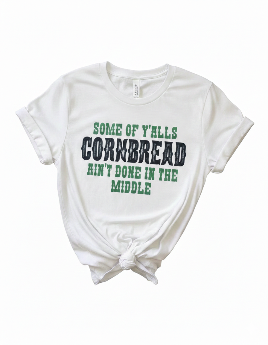 "Some of Y’all’s Cornbread Ain’t Done" Tee | Southern Humor Graphic T ...
